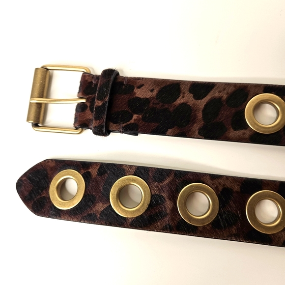 All Saints | Accessories | All Saints Leopard Pony Hair Eyelet Belt ...